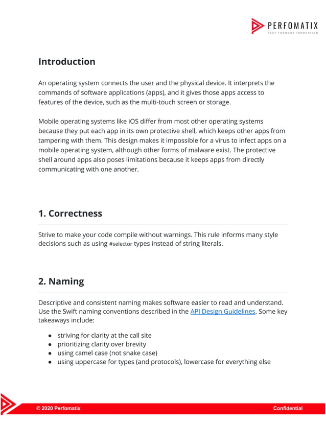 Perfomatix Ios Swift Coding Standards Pdf