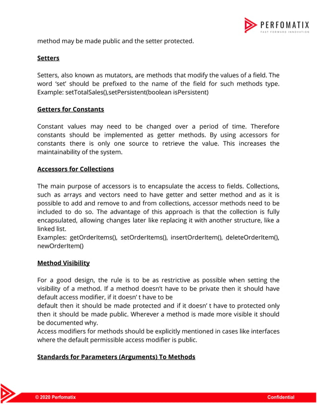Perfomatix - Java Coding Standards | PDF