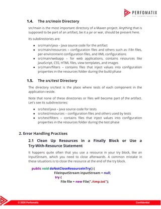 Perfomatix - Java Coding Standards | PDF