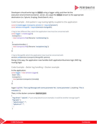 Perfomatix - NodeJS Coding Standards | PDF