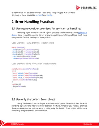 Perfomatix - NodeJS Coding Standards | PDF