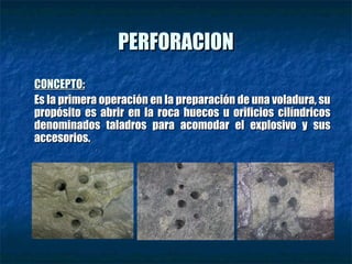Perforacion neumatica en operaciones mineras perfomex | PPT