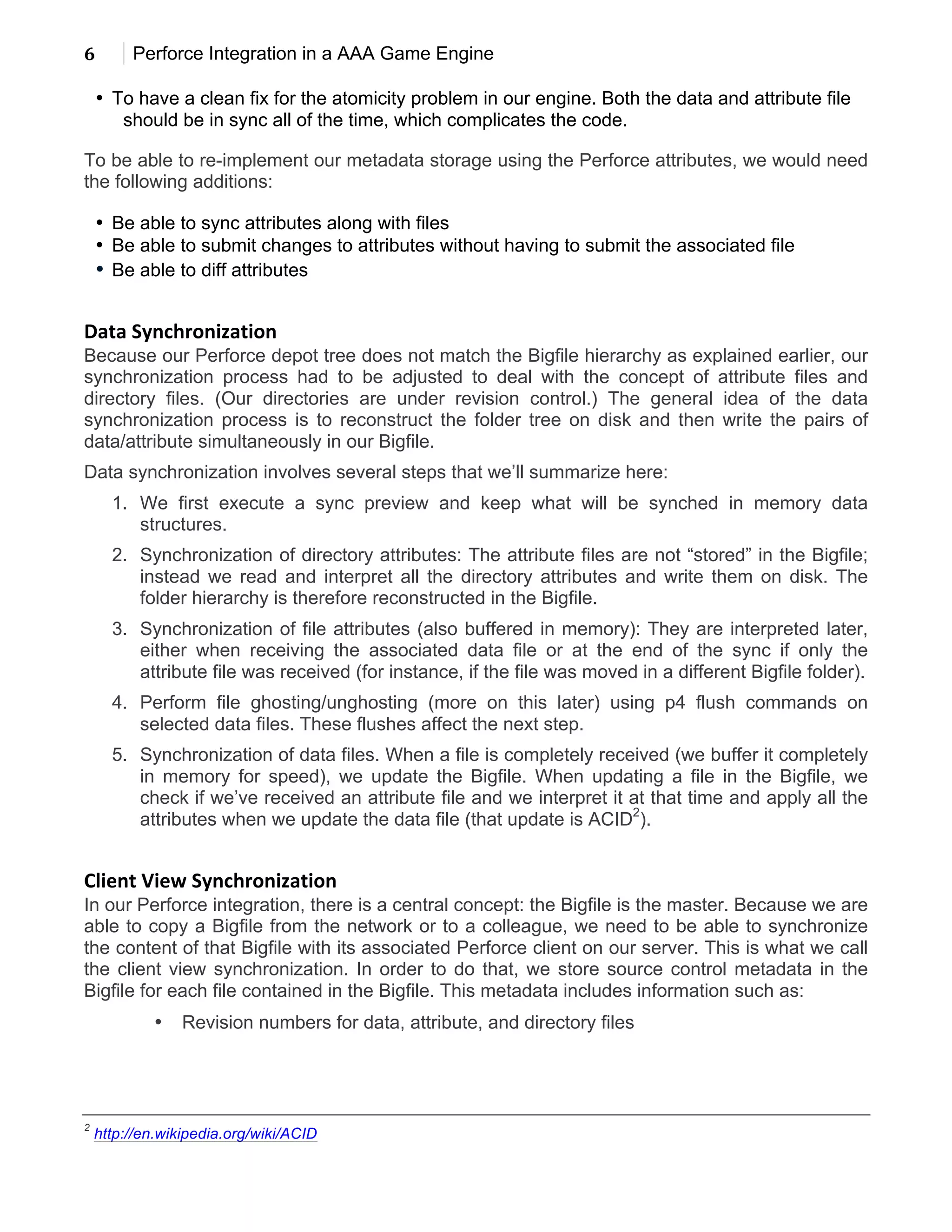 [Ubisoft] Perforce Integration in a AAA Game Engine | PDF