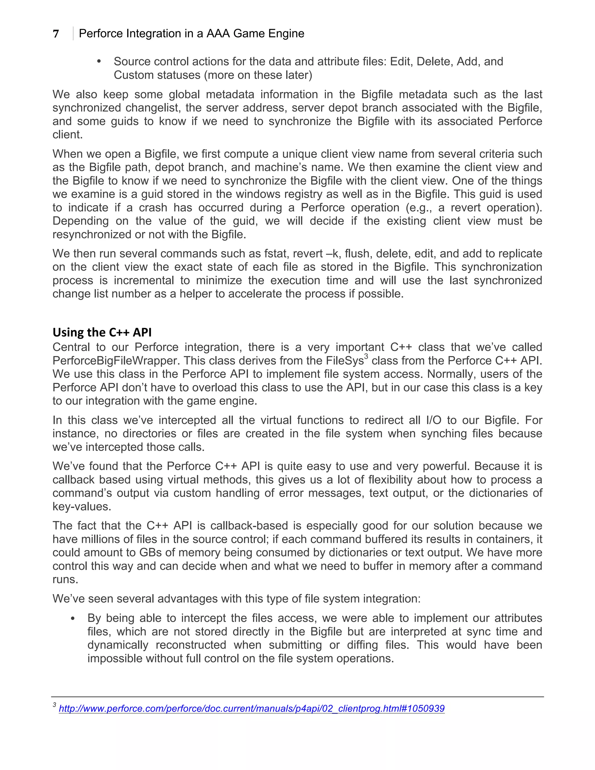 [Ubisoft] Perforce Integration in a AAA Game Engine | PDF