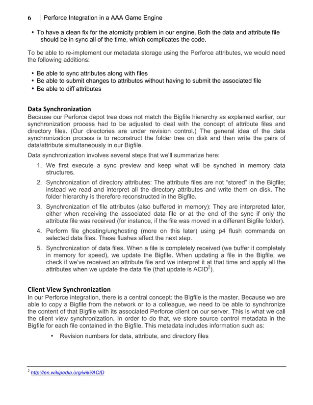 [Ubisoft] Perforce Integration in a AAA Game Engine | PDF