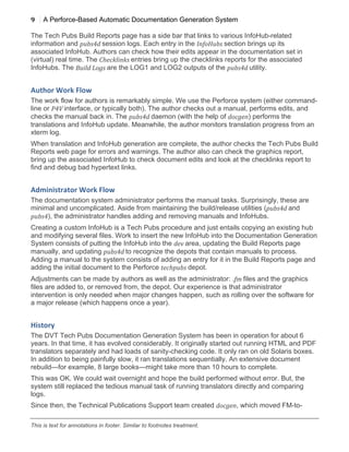 [Mentor Graphics] A Perforce-based Automatic Document Generation System | PDF