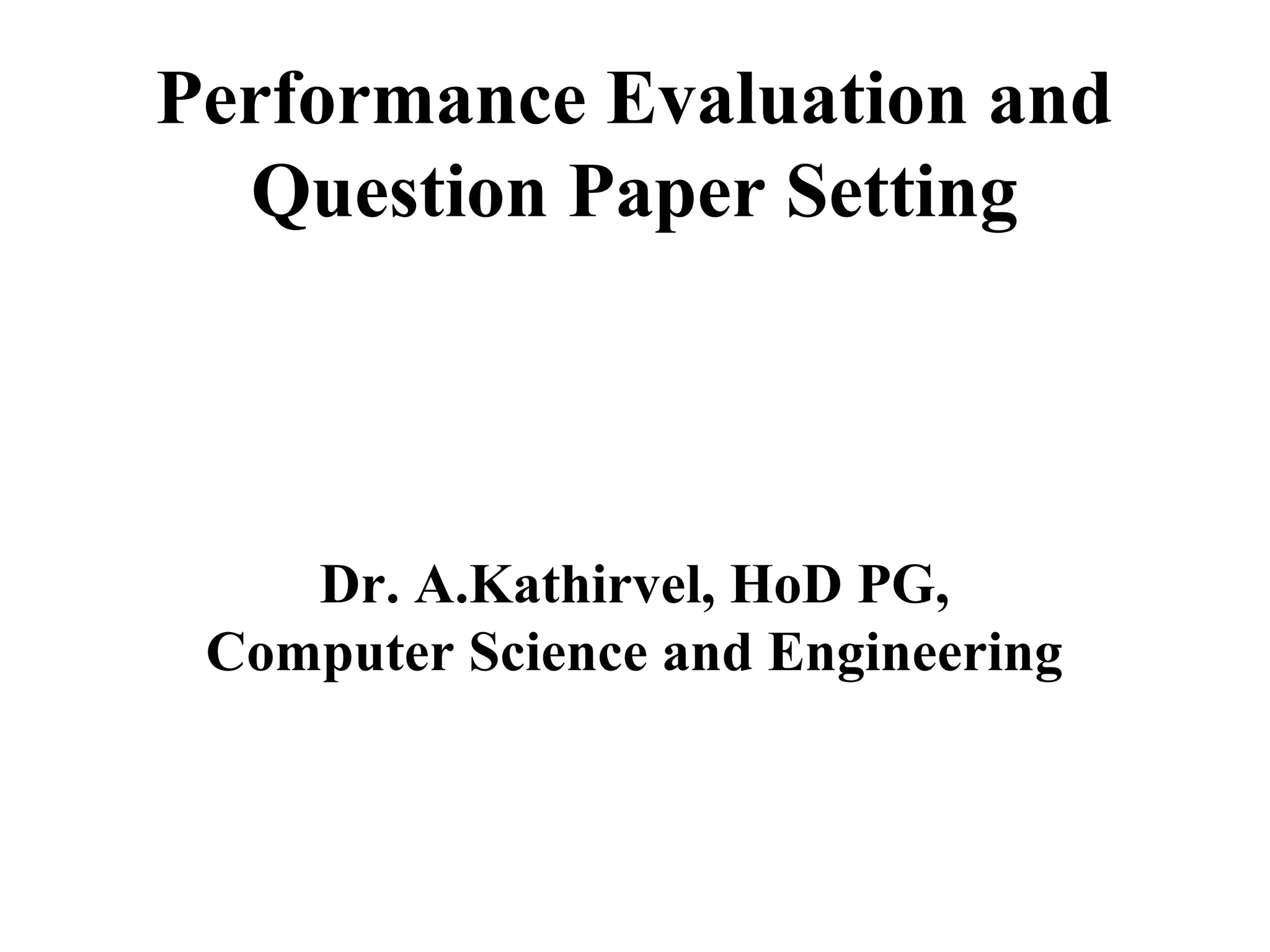 Question Paper Setting | PPT