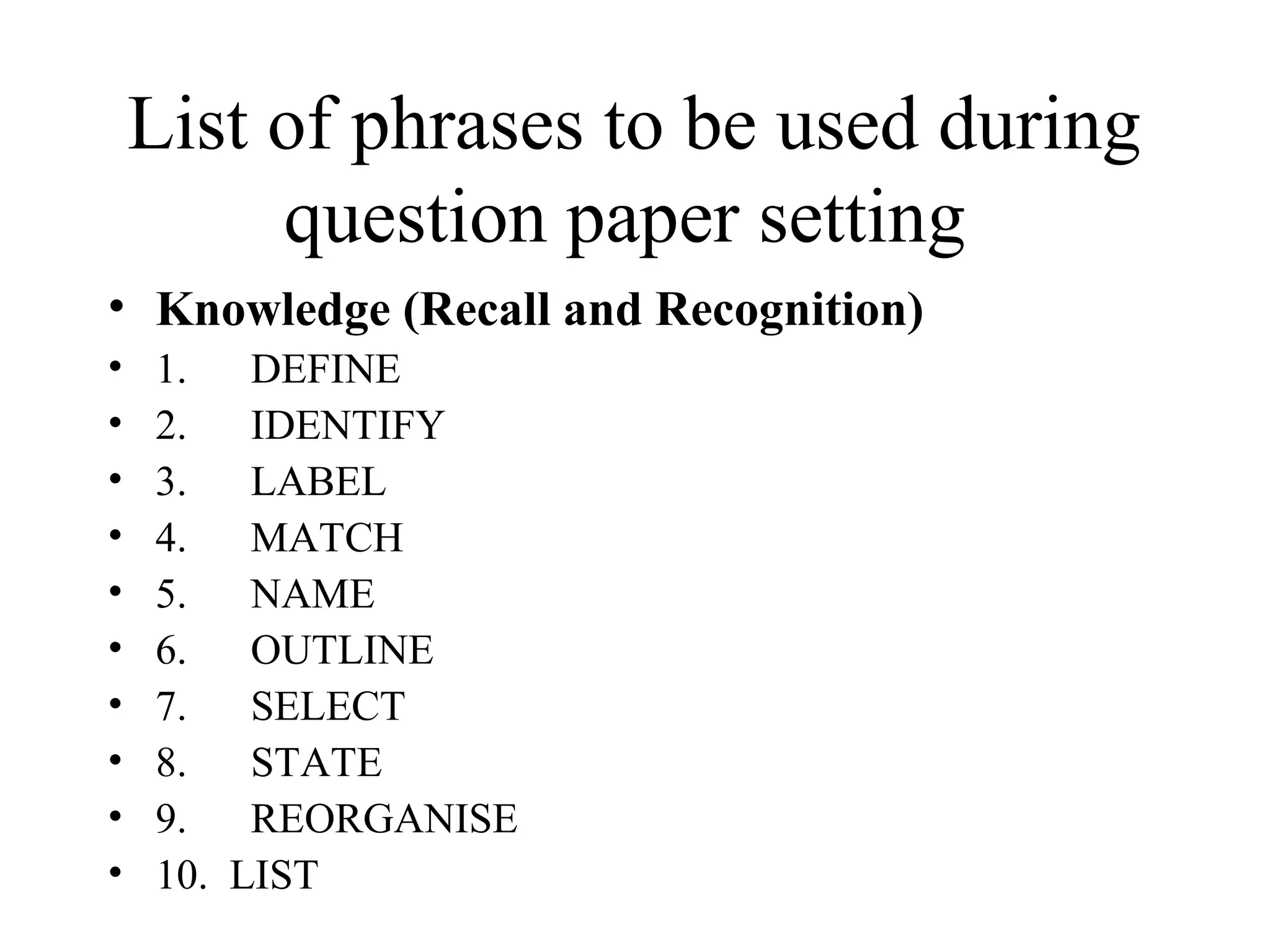 Question Paper Setting | PPT