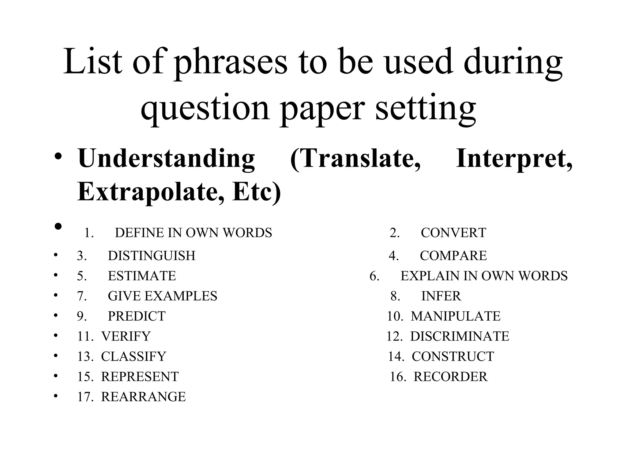 Question Paper Setting | PPT