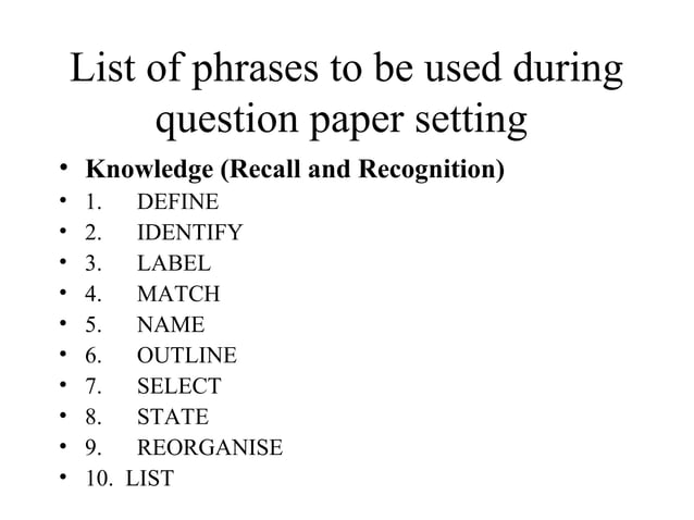 Question Paper Setting | PPT