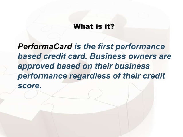 Performa card 04112011 | PPT