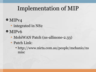 Performace analysis of mipv4 vs mipv6 | PPT