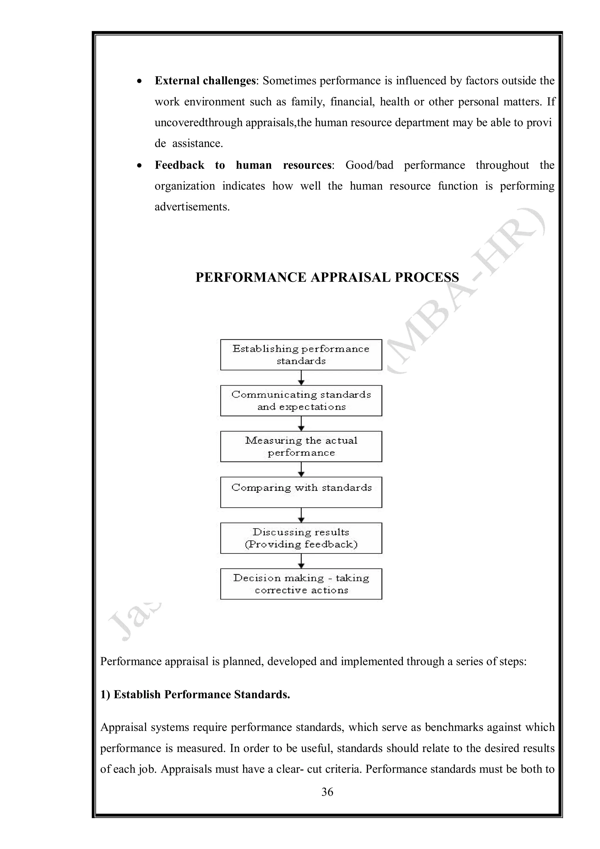 Performance appraisal (MBA summer training project) (Report File) | PDF