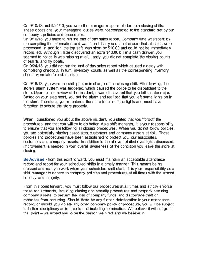 Performace Warning_Sample | DOCX