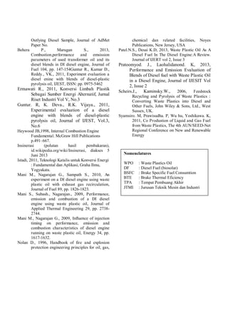 PERFORMA MOTOR DIESEL MENGGUNAKAN BAHAN BAKAR CAMPURAN MINYAK PIROLISIS.pdf