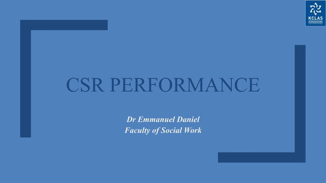 CSR Performance | PPTX
