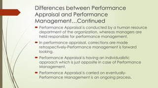 Performance Appraisal - Differences between performances | PPTX