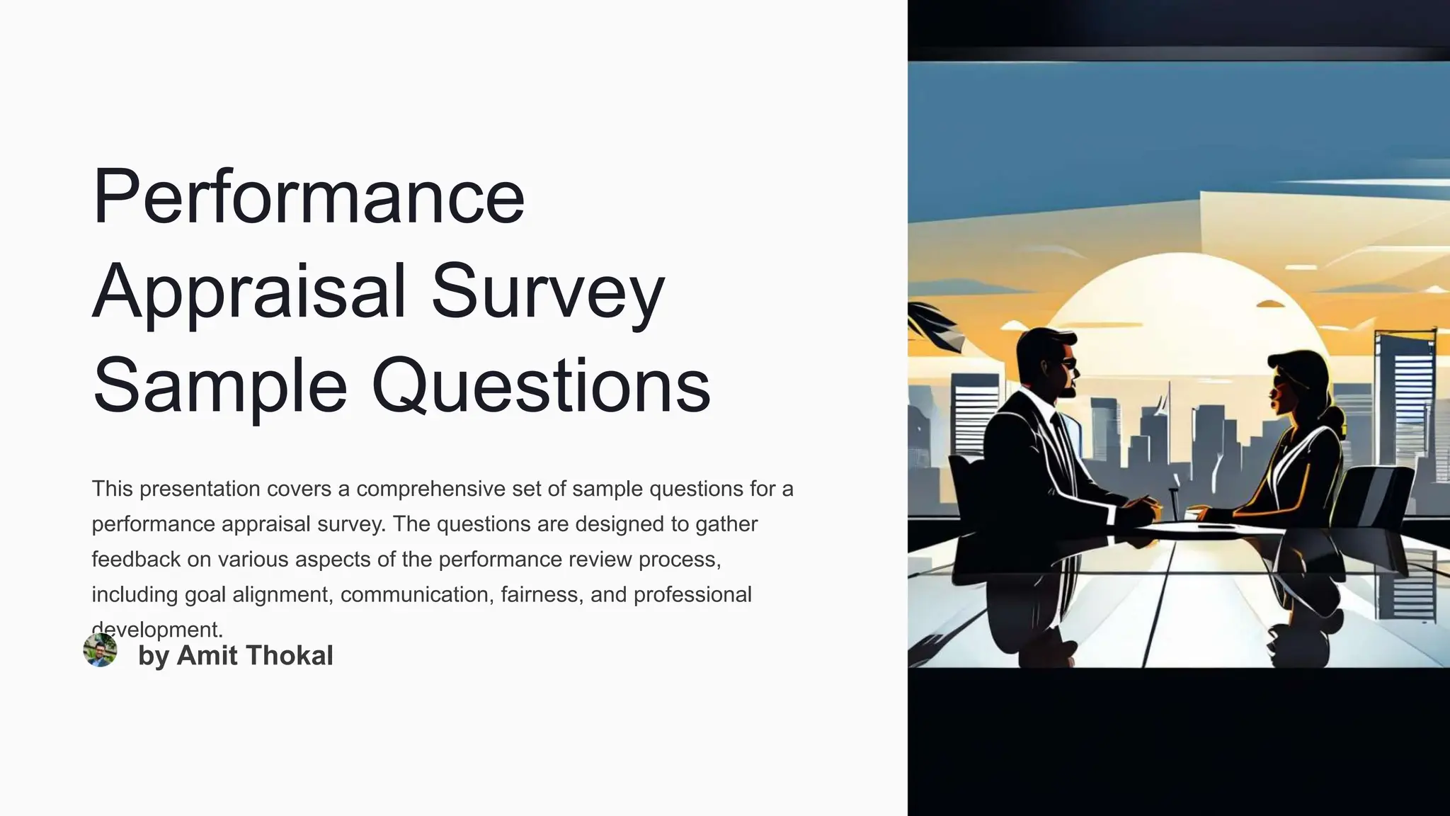 Performance Appraisal Survey Sample Questions | PPTX