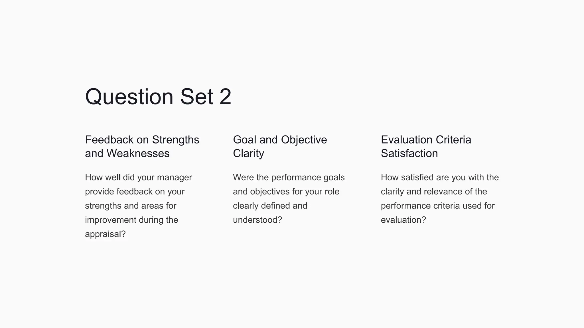 Performance Appraisal Survey Sample Questions | PPTX