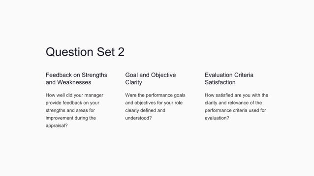 Performance Appraisal Survey Sample Questions | PPT