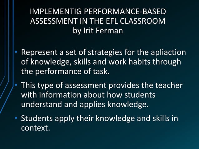 Performance based-assessment | PPTX | Educational Assessment | Education
