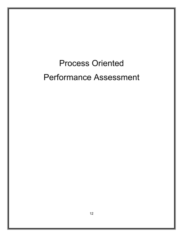 Process based Performance Based Assessment | PDF
