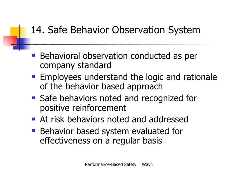 Performance Based Safety