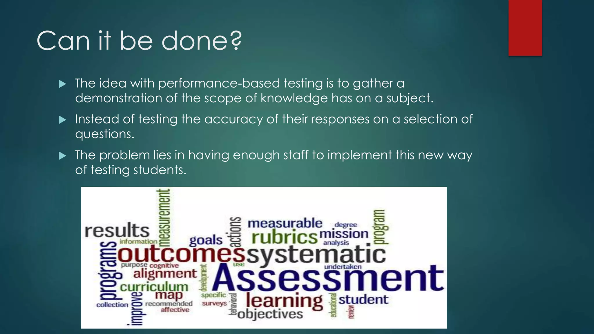 Performance based assessment | PPTX