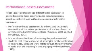 Performance based assessment | PPTX