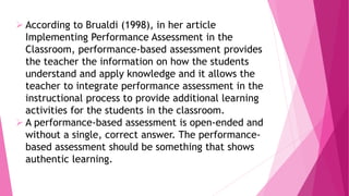 Performance based assessment | PPTX