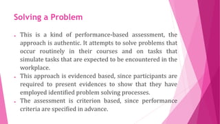 Performance based assessment | PPTX