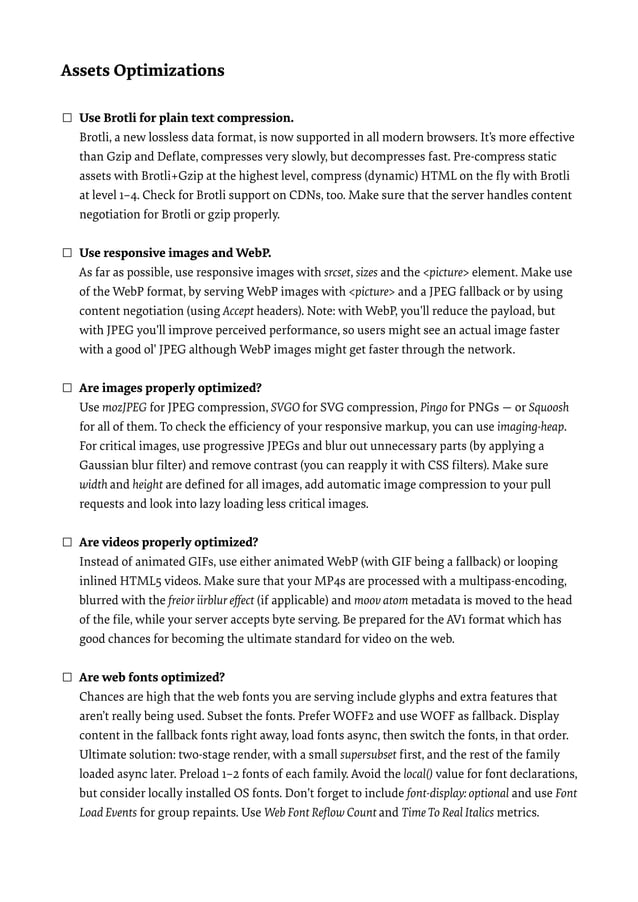 Front-End Performance Checklist 2020 | PDF | Web Development | Internet