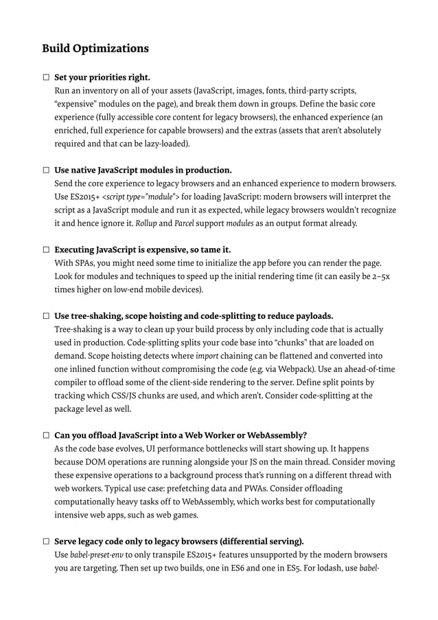 Front-End Performance Checklist 2020 | PDF | Web Development | Internet