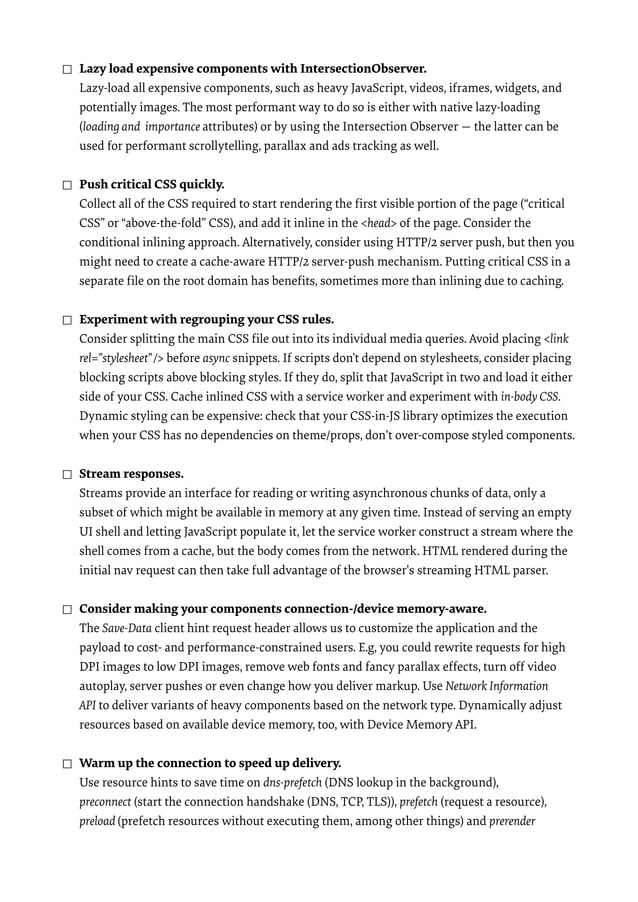 Front-End Performance Checklist 2020 | PDF | Web Development | Internet