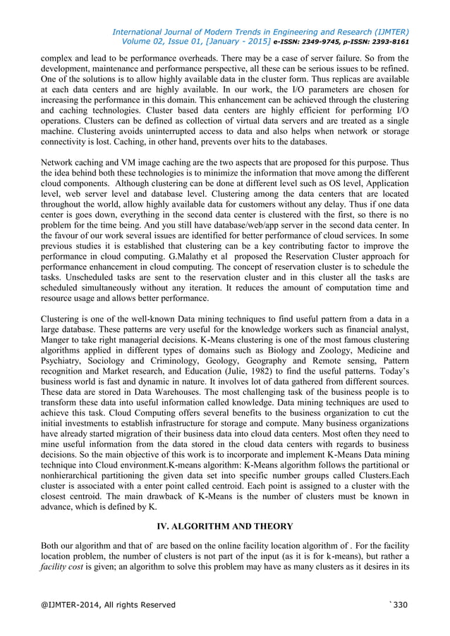 Performance Enhancement of Cloud Computing using Clustering | PDF