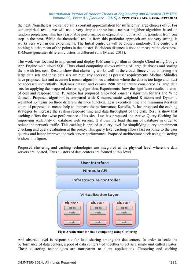 Performance Enhancement of Cloud Computing using Clustering | PDF