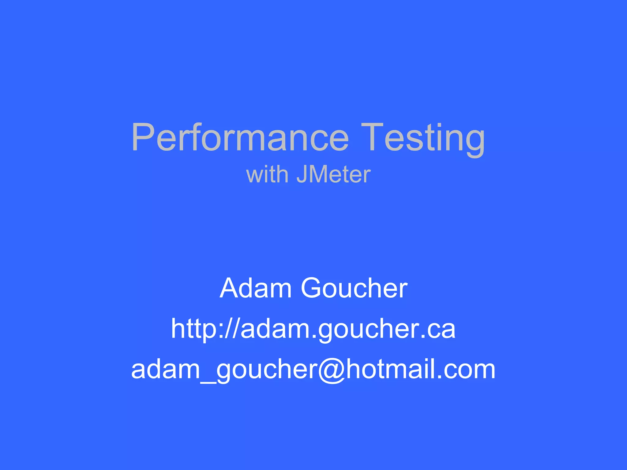 Performance Testing With Jmeter Ppt 