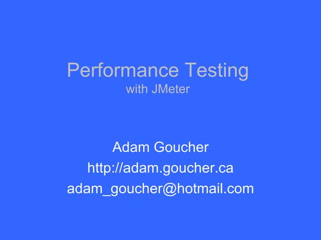 Performance Testing With Jmeter Ppt