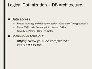 Performance Tuning And Optimization Microsoft SQL Database | PPT