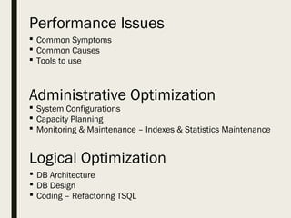 Performance Tuning And Optimization Microsoft SQL Database | PPT