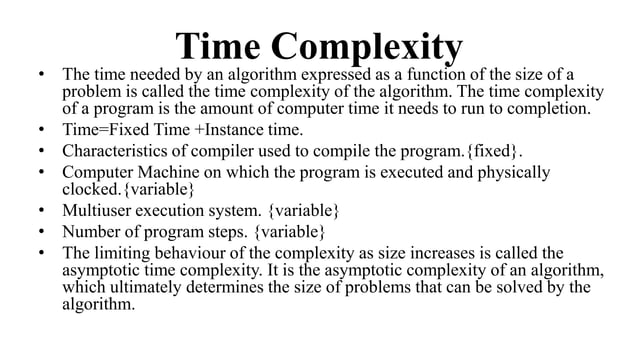 Performance analysis(Time & Space Complexity) | PPTX