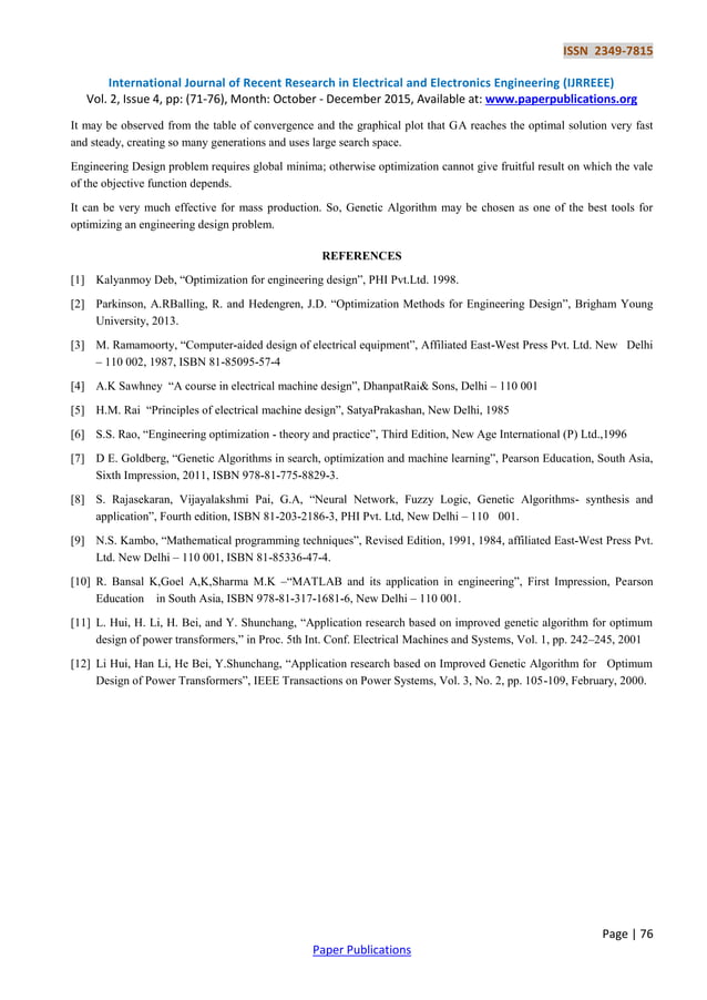 Performance Analysis of Genetic Algorithm as a Stochastic Optimization ...