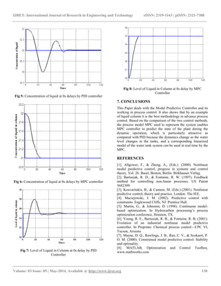 Performance analysis of a liquid column in a chemical plant by using mpc | PDF