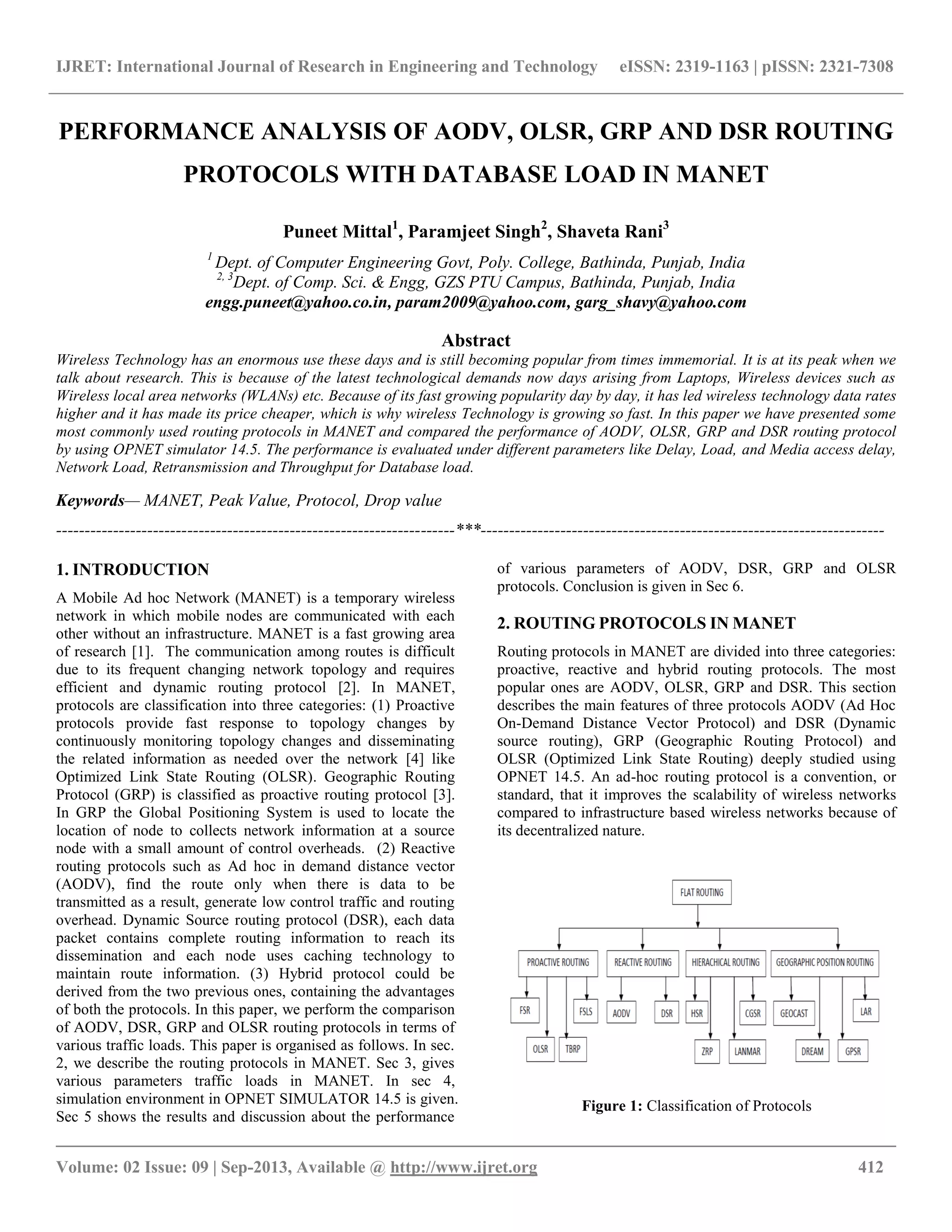 Performance Analysis Of Aodv Olsr Grp And Dsr Routing Protocols With