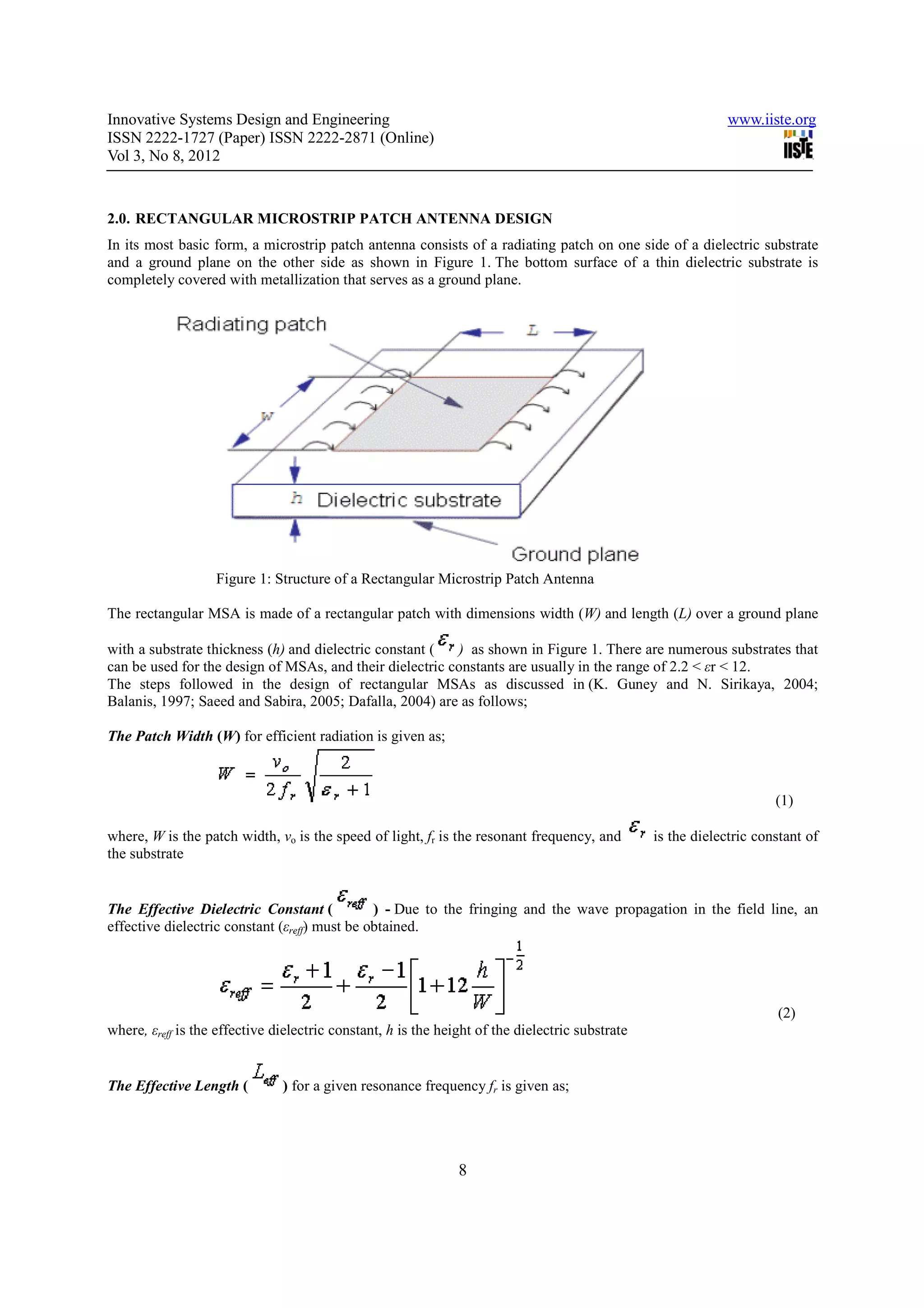 Performance Analysis Of A Rectangular Microstrip Patch Antenna On