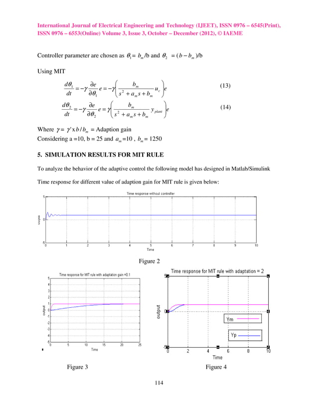 Performance Analysis Of A Second Order System Using Mrac Pdf