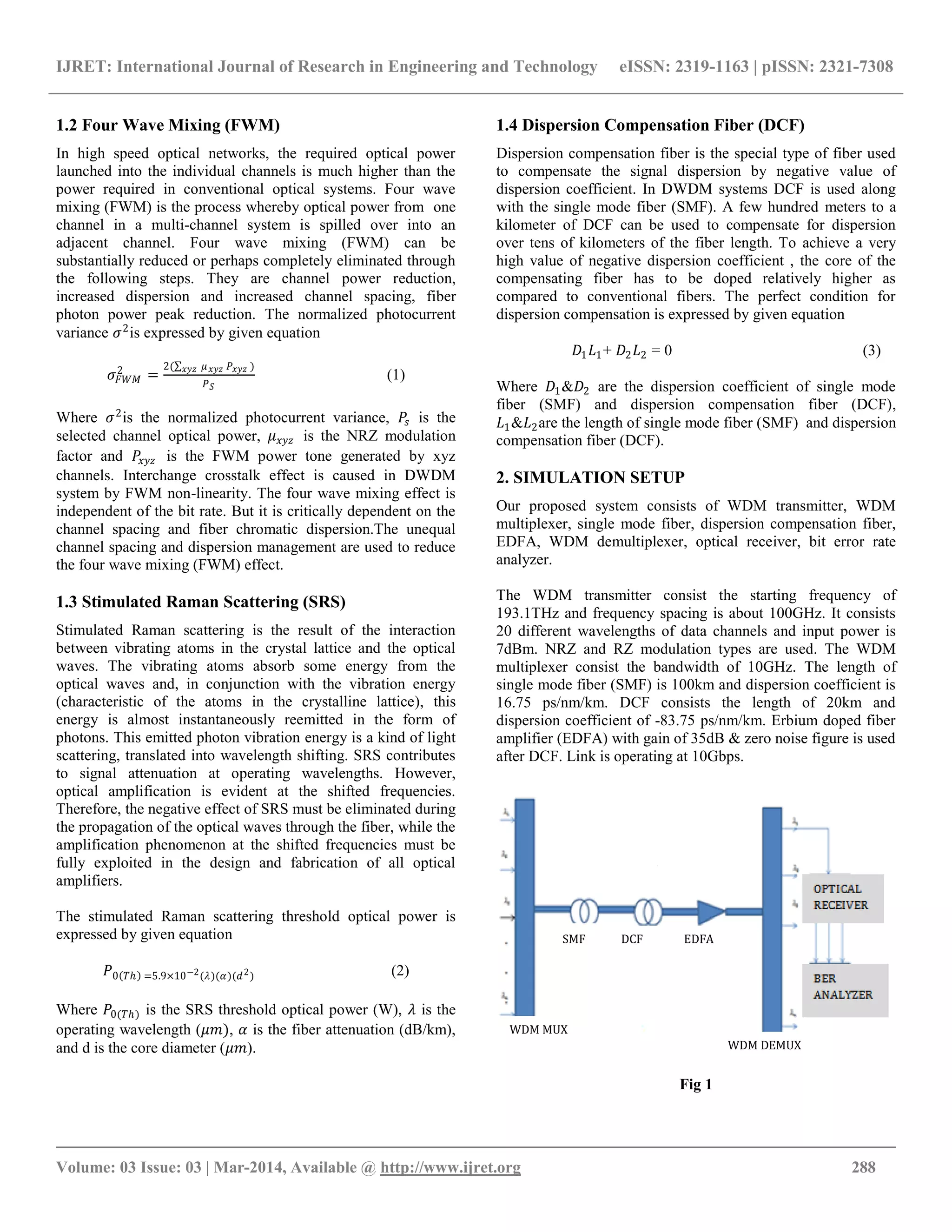 Performance analysis of dwdm based fiber optic communication with ...