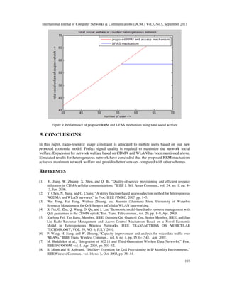 Performance analysis of economic model and radio resource management in heterogeneous wireless ...