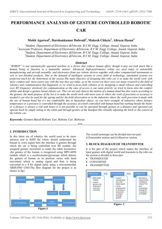 Performance analysis of gesture controlled robotic car | PDF