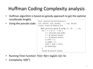Huffman and Arithmetic coding - Performance analysis | PPT